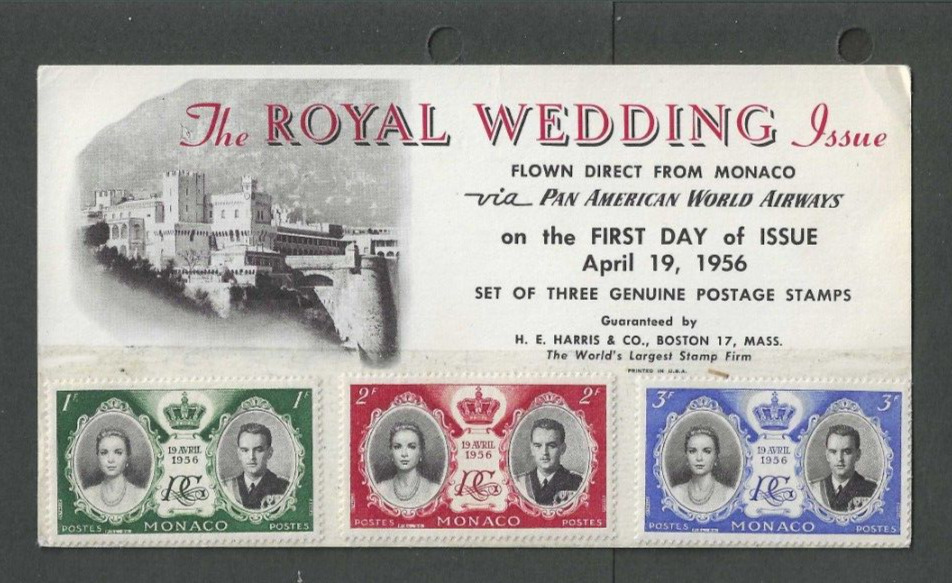 1956 Monaco Princess Grace Kelly FDC Set Complete From HE Harris Famous ...