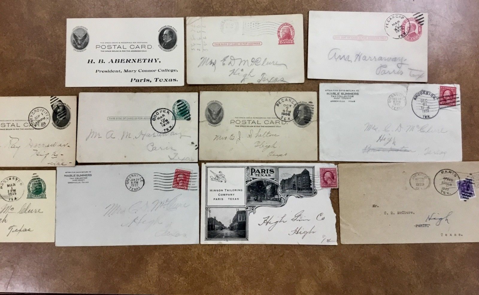 TEXAS postal history lot of 11 cards & covers, smaller towns Cooper ...
