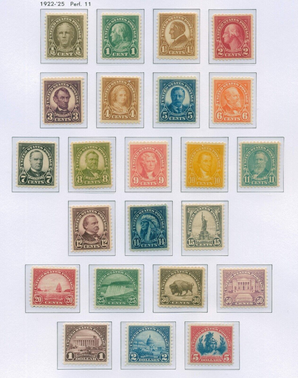 US Sc# 551-573 1922-25 Set 1/2c-$5 stamps F-VF OG most MNH (see ...