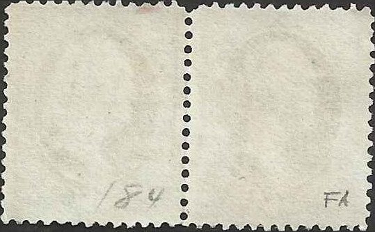 # 184 Green Used Pair Left Stamp VF Right Stamp XF Nice Cancel SCV-70. ...