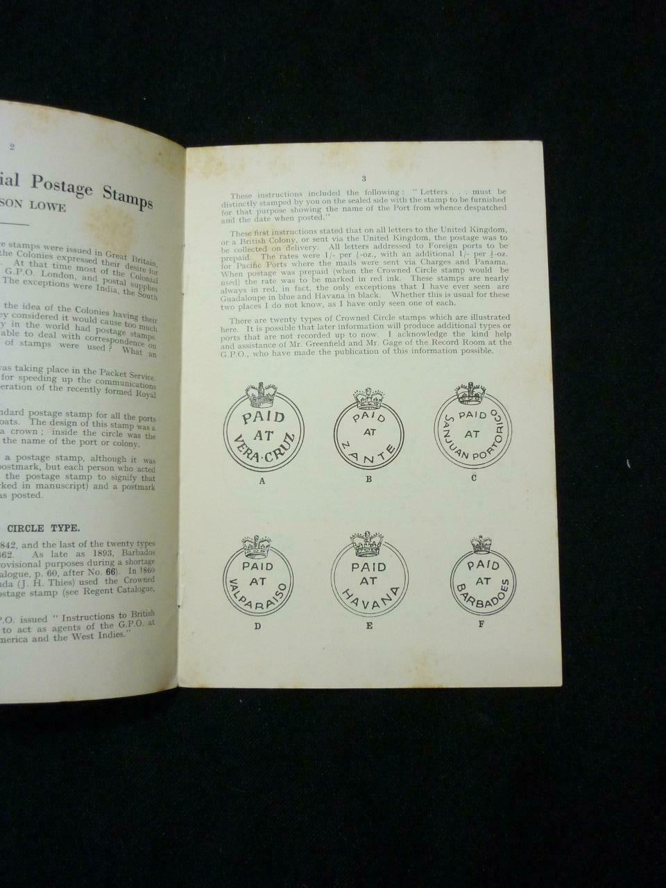 THE FIRST COLONIAL POSTAGE STAMPS PART 1 by ROBSON LOWE / HipStamp