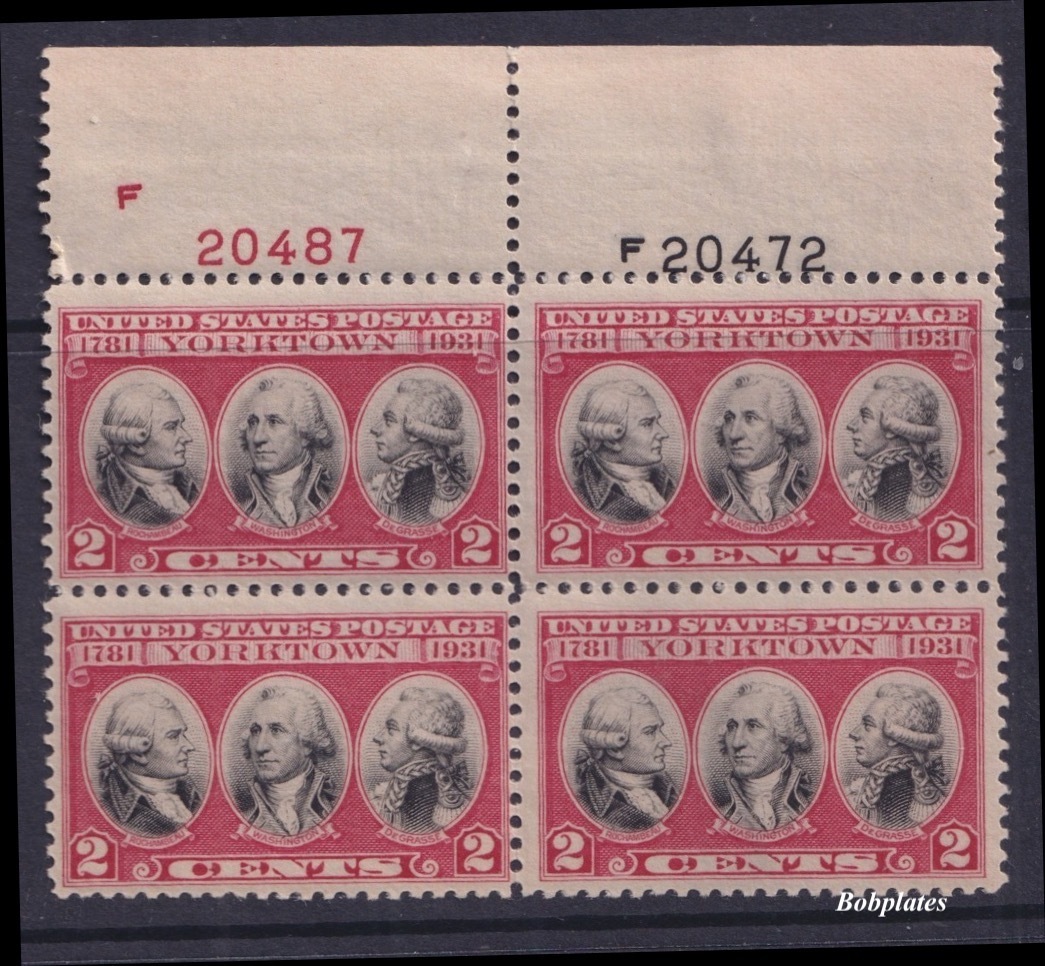 BOBPLATES US #703 Yorktown Top Plate Block F204878 F20472 F-VF LH SCV ...