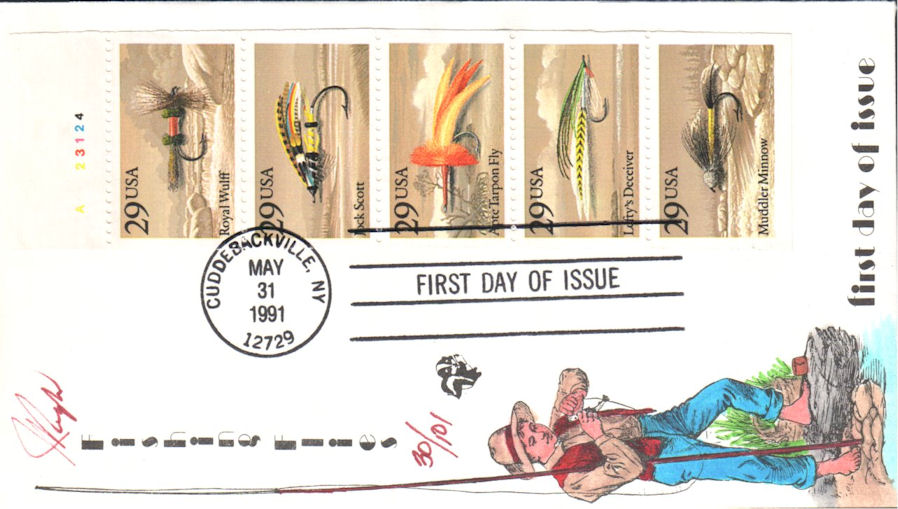 #2545-49 Fishing Flies Pugh FDC | United States, General Issue Stamp ...