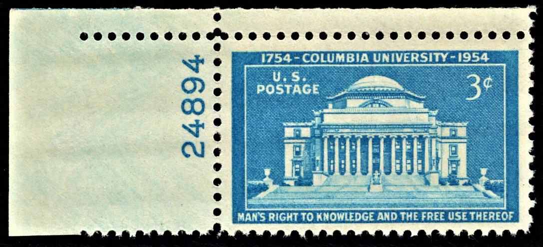 US 1029 MNH VF 3 Cent Columbia University 200 Years | United States ...