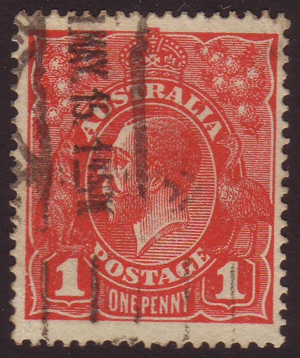 Australia 1914 #21 1d Red KGV Head SG31, Kings, Royalty / HipStamp