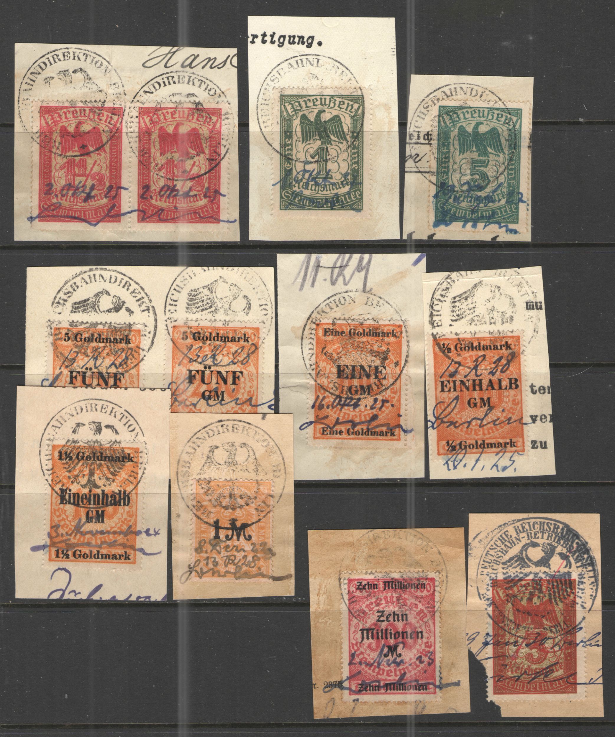 Germany - Empire/Prussia Revenue Circa 1920's - Used on piece VG ...