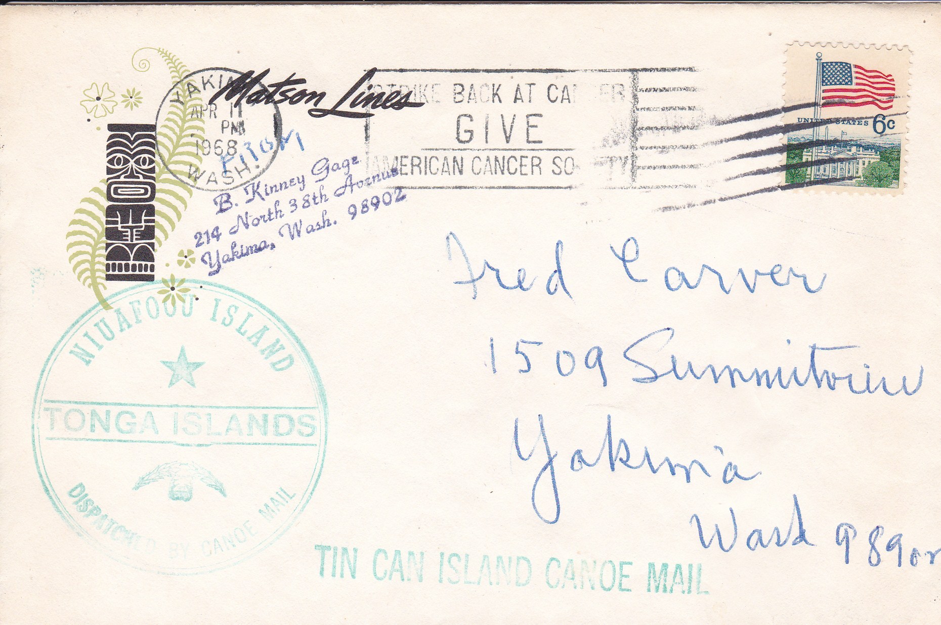 Tonga Niuafo'ou Island - Tin Can Island Canoe Mail Cover | Australia ...
