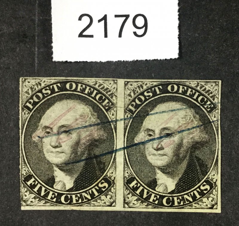 US Stamps #9X1A Imperf Pair Provisional Used CAT. $1,700 LOT #2179 ...