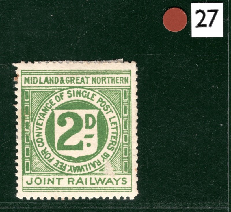 GB M&Gnr Railway Letter Stamp 2d *Midland & GT.Northern Joint* Mint MM ...