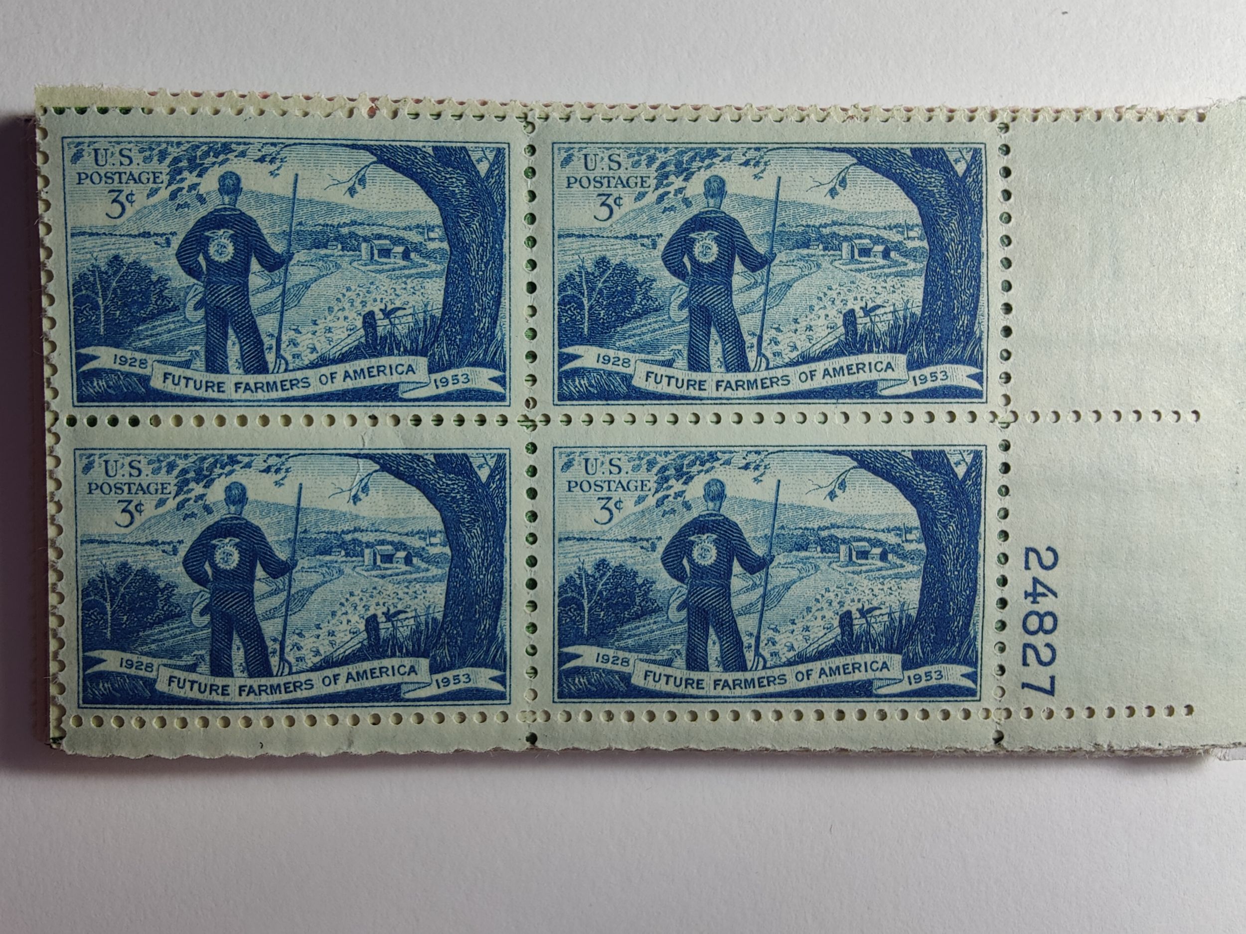 Scott #1024 Plate Block #24827 LR Future Farmers Mint Never Hinged ...