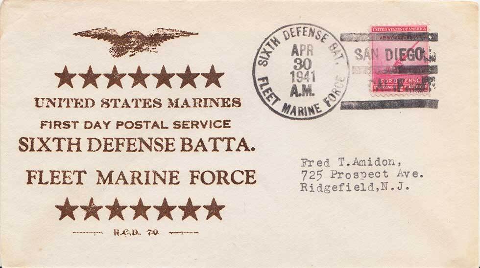 United States Marine Corps 2c Defense 1941 Sixth Defense Bat., Fleet ...