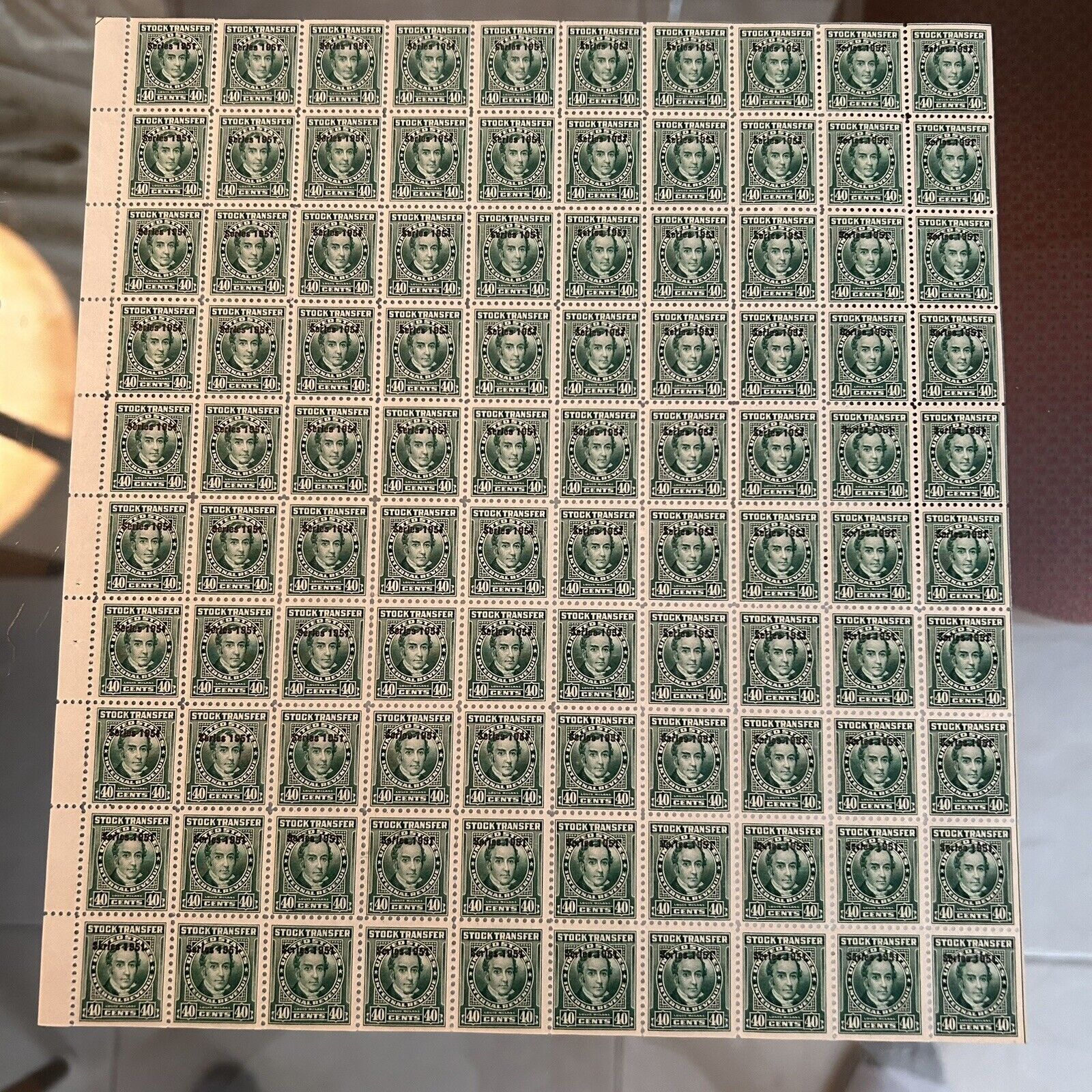 RD346 Stock Transfer Series of 1951 Mint Sheet of 100 Stamps NH ...