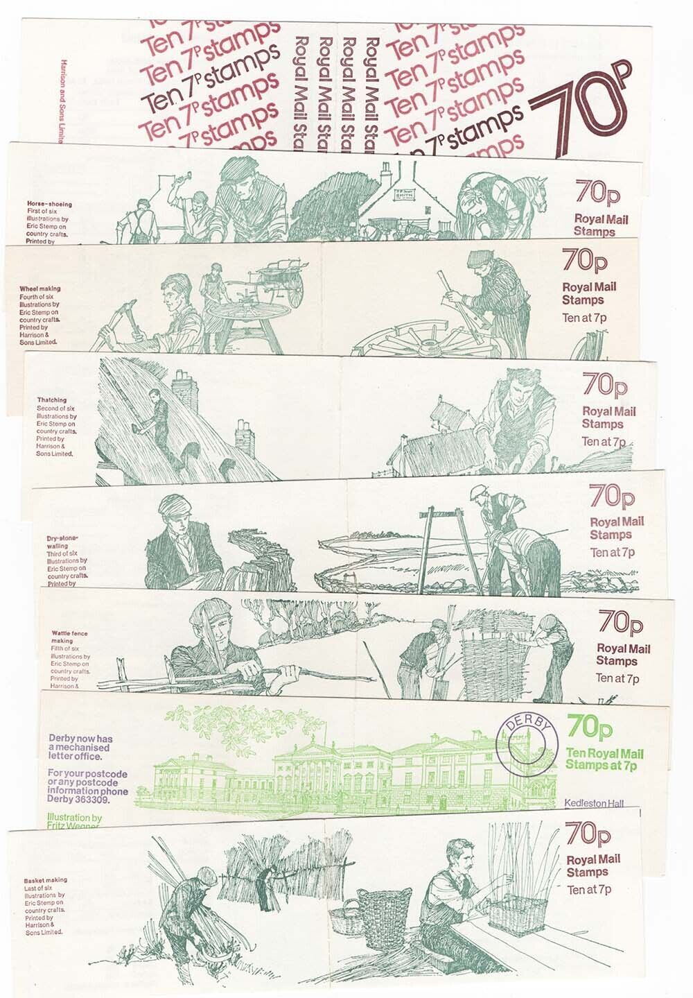 GB 1976 FD1B-8B 70p RM set of 8 Machin booklets, good perfs | Great ...