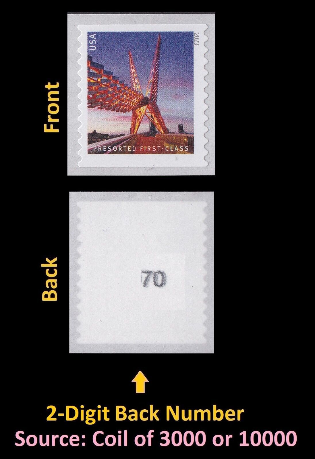 US 5809 Bridges presorted first-class 25c single 2d back # MNH 2023 ...