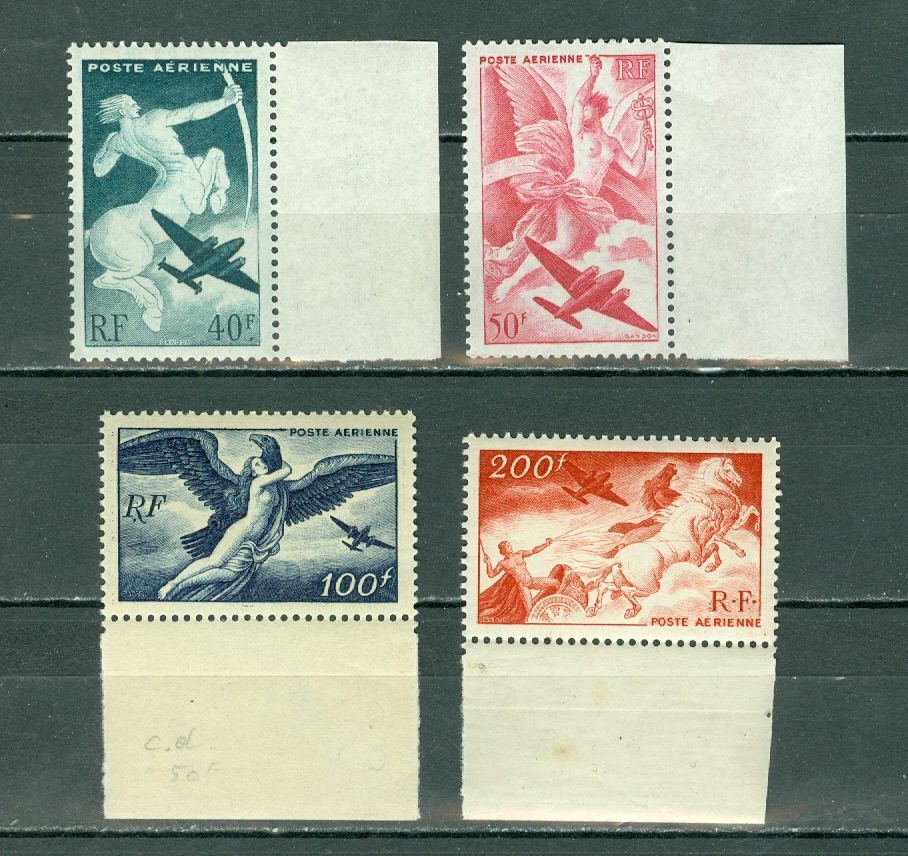 France 1946 "Mythology-Air" #C18-21 SET Margin Stamps MNH..$12.00 ...