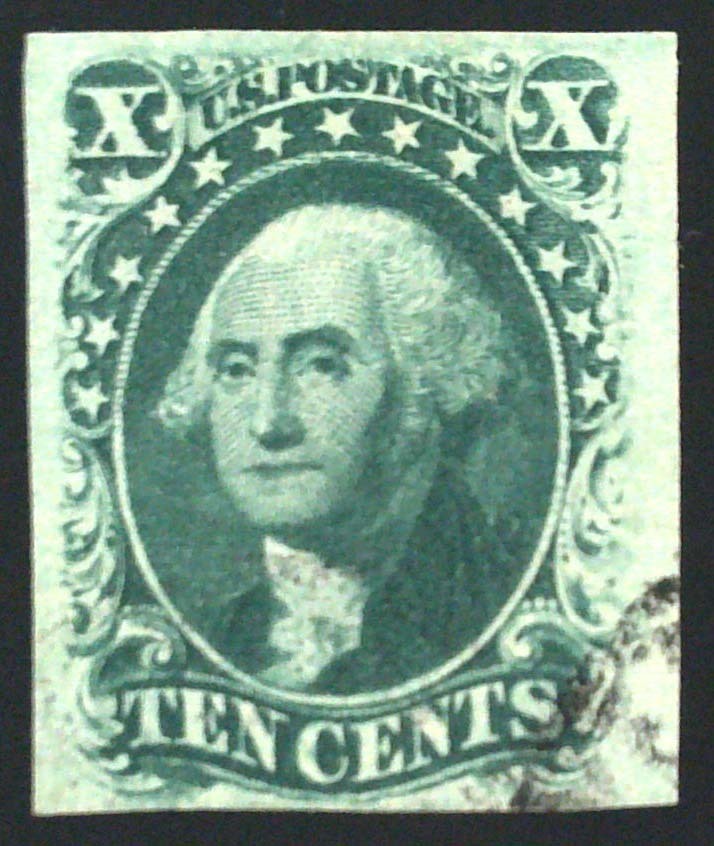 Scott#15 - VF - 10c Green - Washington - Type III - Used - 1855 ...