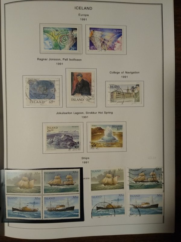 collection on pages Iceland 1991-92 mostly complete mint/used CV $128 ...