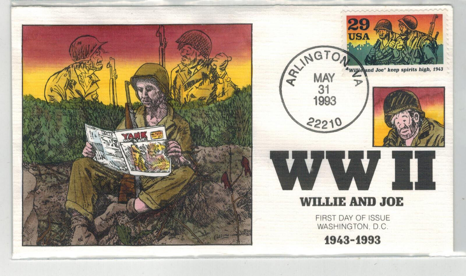 WW2 Patriotic 50th Anniv. Collins Handpainted Willie and JOE Humor ...