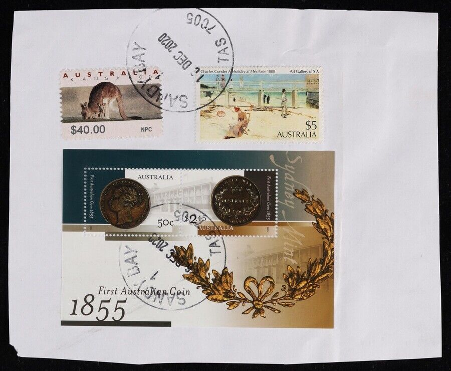 AUSTRALIA 1994 Counter Printed Stamp $40 Kangaroo NPC Imprint $5 ...