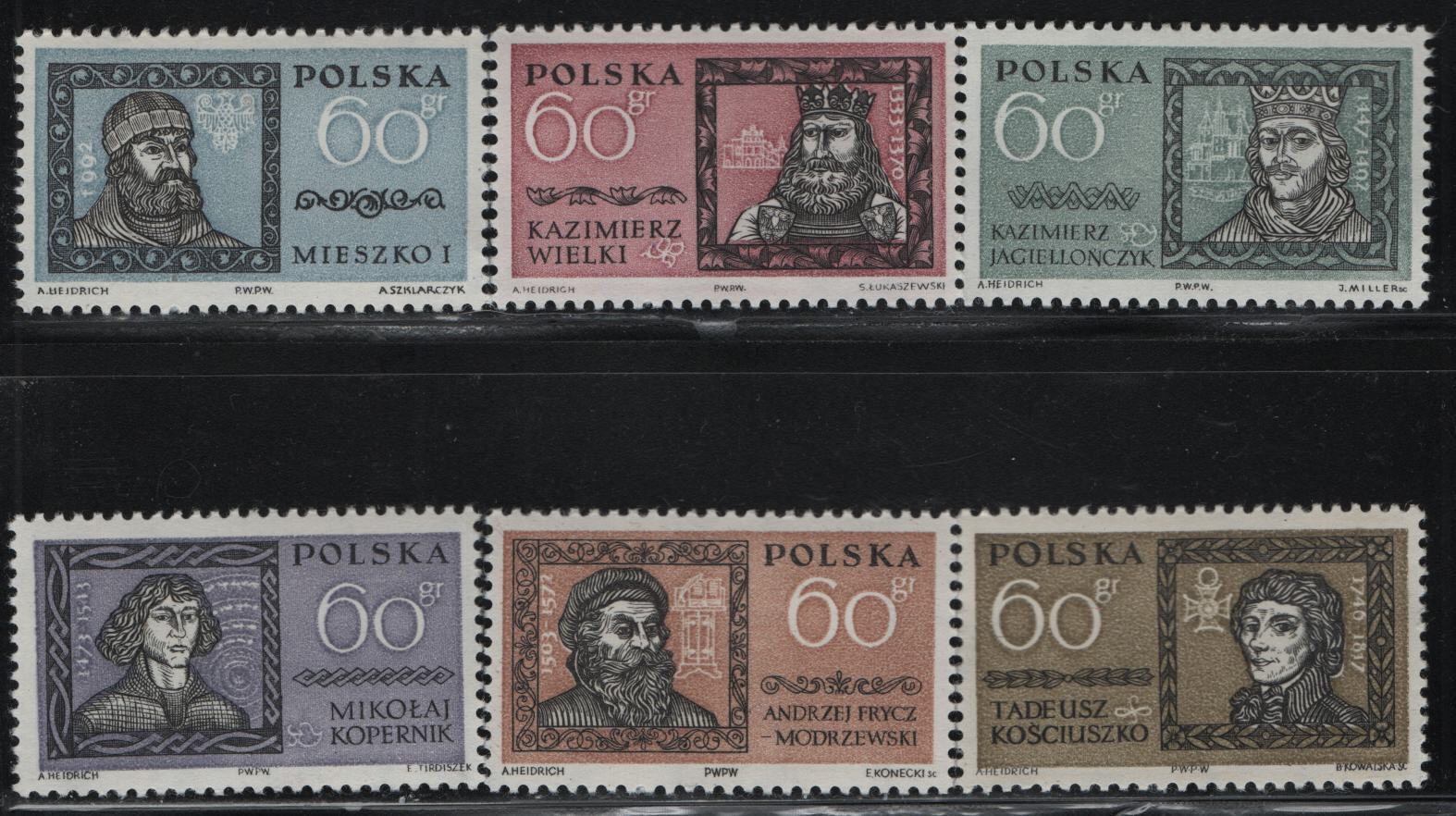 Poland, 979-984, MH, 1961, Famous Poles | Europe - Poland, General ...