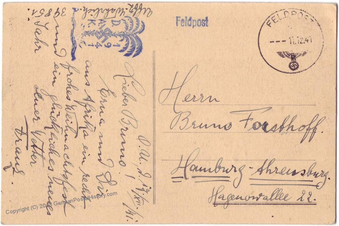 3rd Reich Germany Africa Corps Palm Tree DAK Christmas Palmenstempel ...