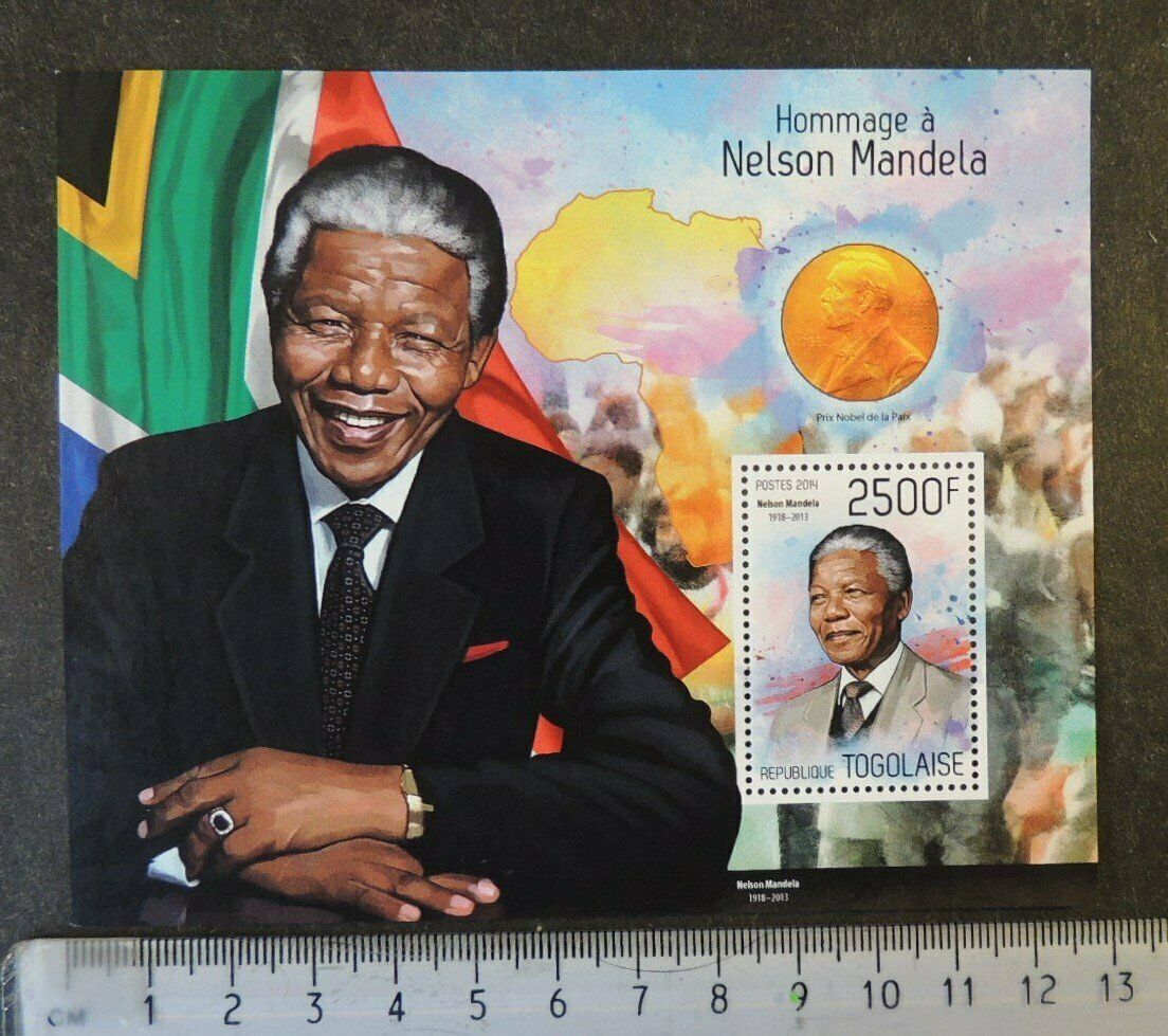 Togo 2014 nelson mandela human rights peace freedom maps nobel s/sheet ...