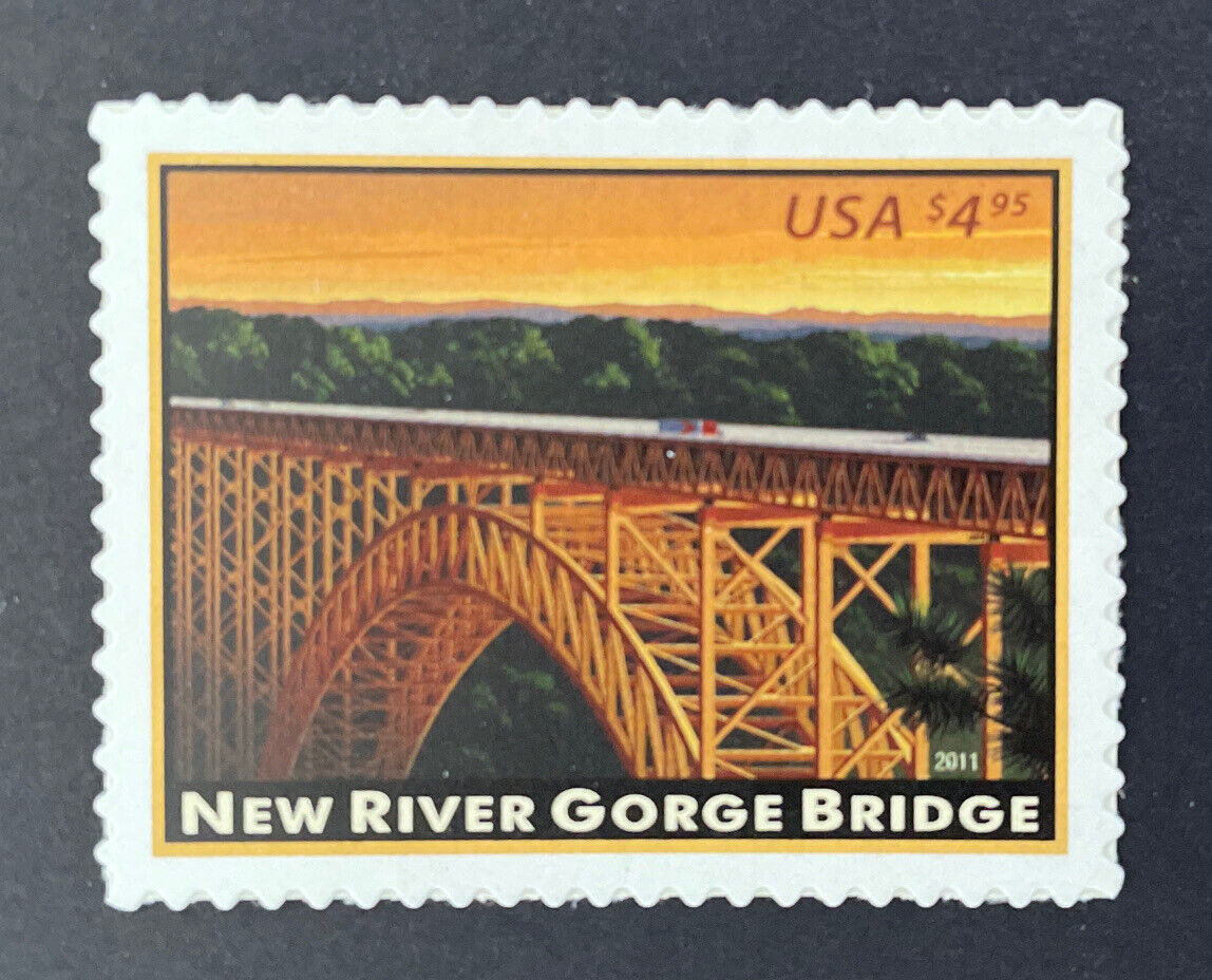 4511 NEW RIVER GORGE BRIDGE Single US Priority Mail $4.95 Stamp MNH ...