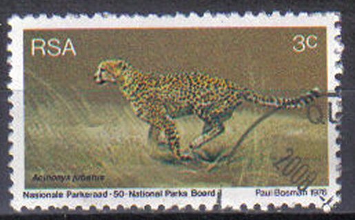 SOUTH AFRICA, 1976 CTO 3c, World Environment Day. Cheetah, Scott 465 ...