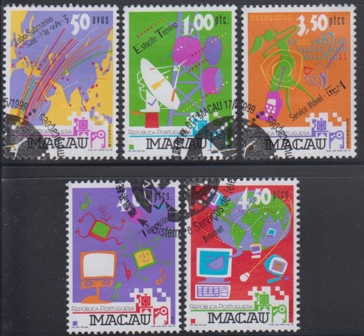 Macau 1999 Telecommunications Stamps Set of 5 Fine Used | Asia - China ...