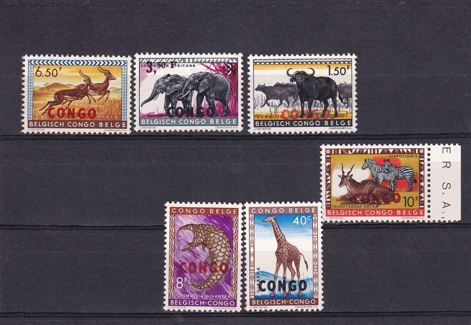 SA09b Congo 1960 Belgian Congo Postage Wild Animals overprinted mint ...