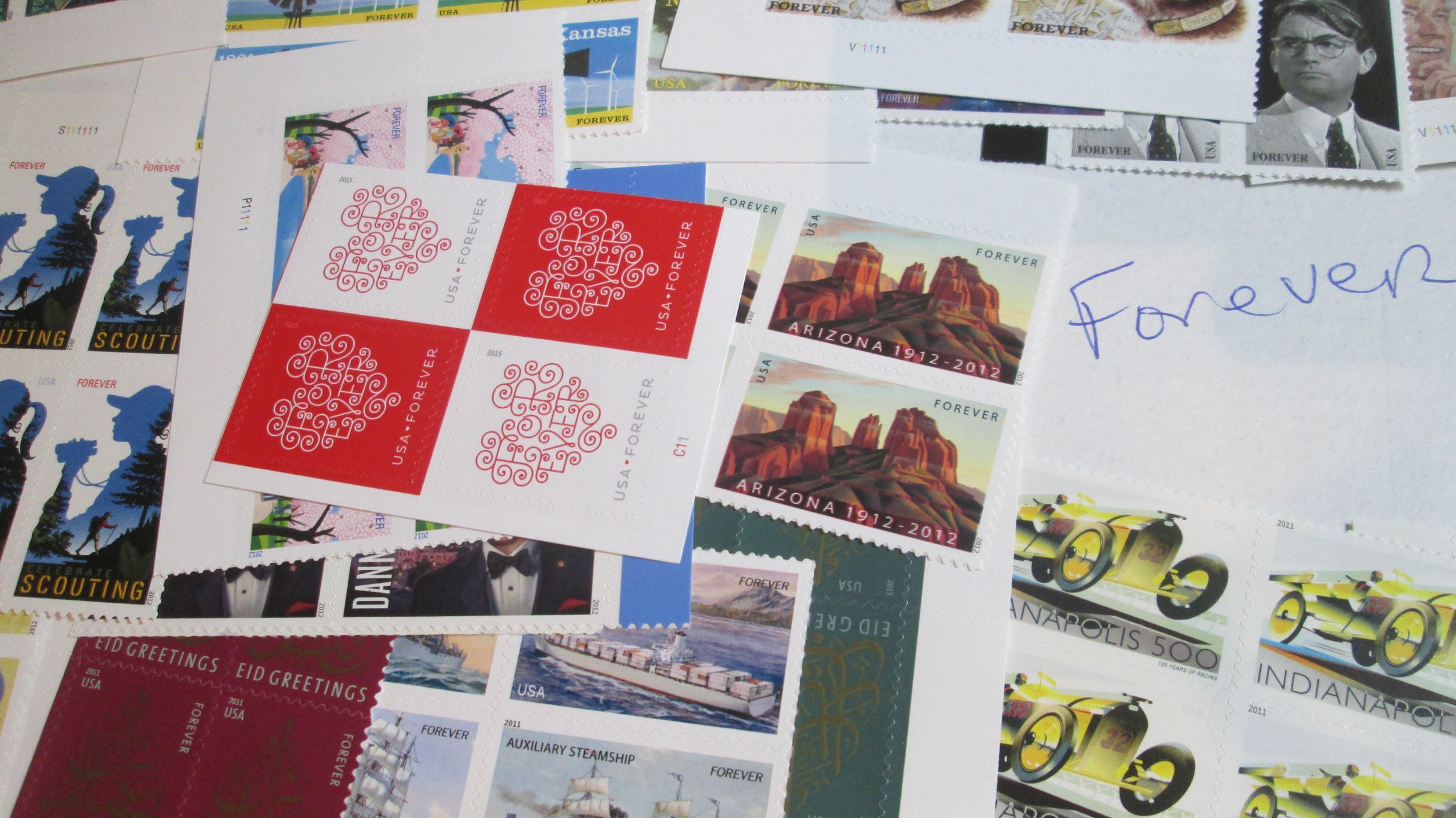Discount Postage 124x Forever US Postage Stamps in 31x Plate blocks ...