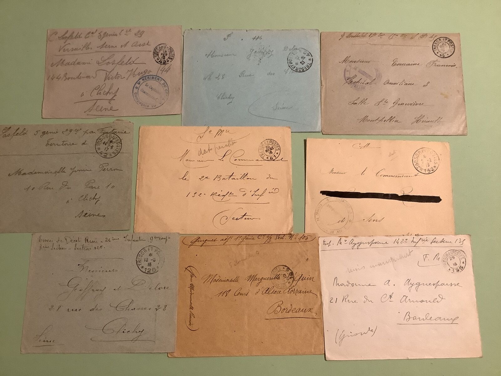 France WW1 military postal service 9 items Ref A971 | Europe - France ...