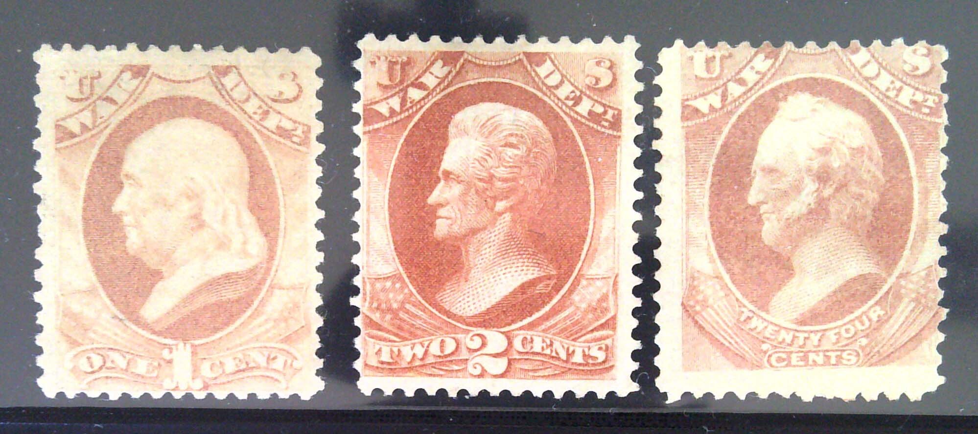 Scott #O83,84&91 - VG - Rose - War Dept. - Official Lot - NG - 1873 ...