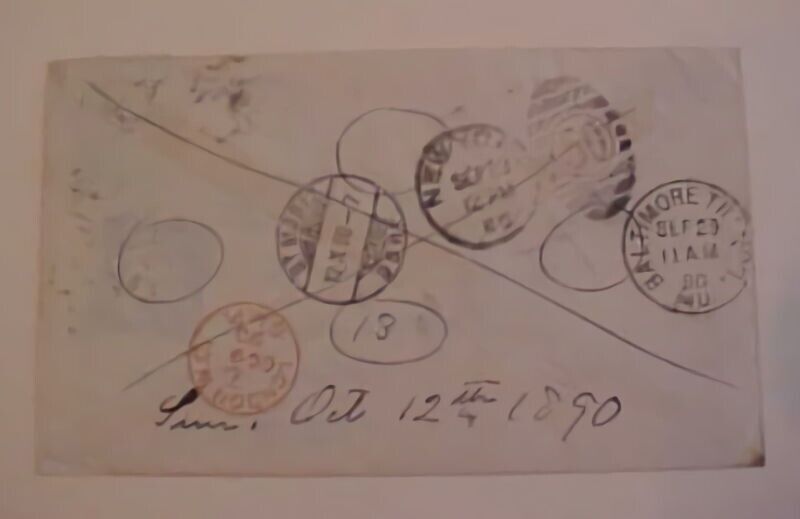 US Forwarding Agent Manuscript From Glencoe Maryland 1890 to England ...