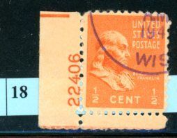 PKStamps - USA - 803 - Used - Plate Number Single #20-018 | United ...