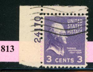 PKStamps - USA - 807 - Used - Plate Number Single #21-813 | United ...