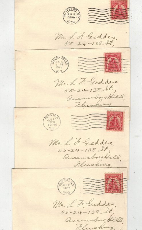 1929 General Sullivan Expedition #657 Complete SET of 15 Cancels ...