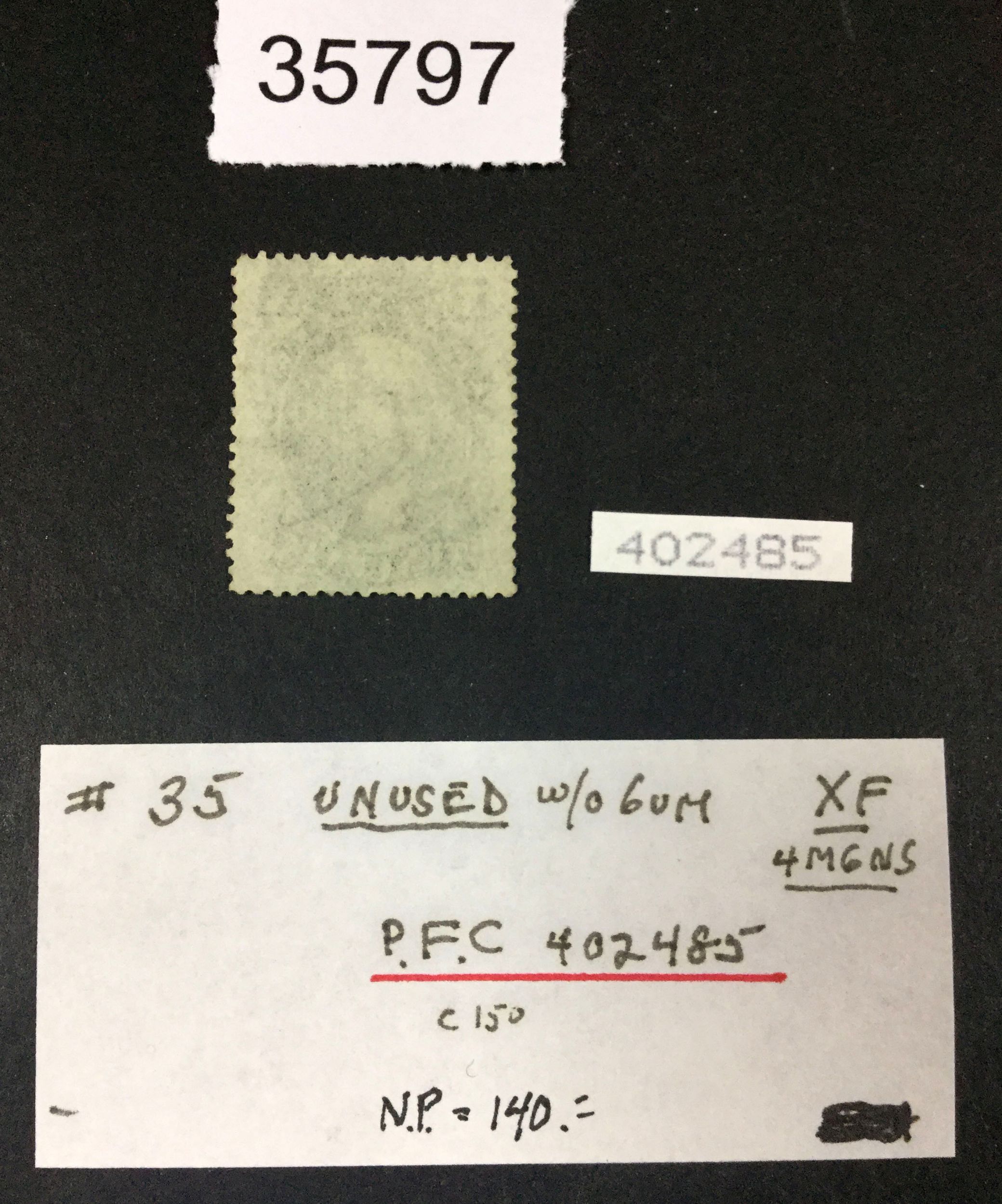 US Stamps #35 Unused NO GUM **Pf Cert** LOT #35797 | United States ...