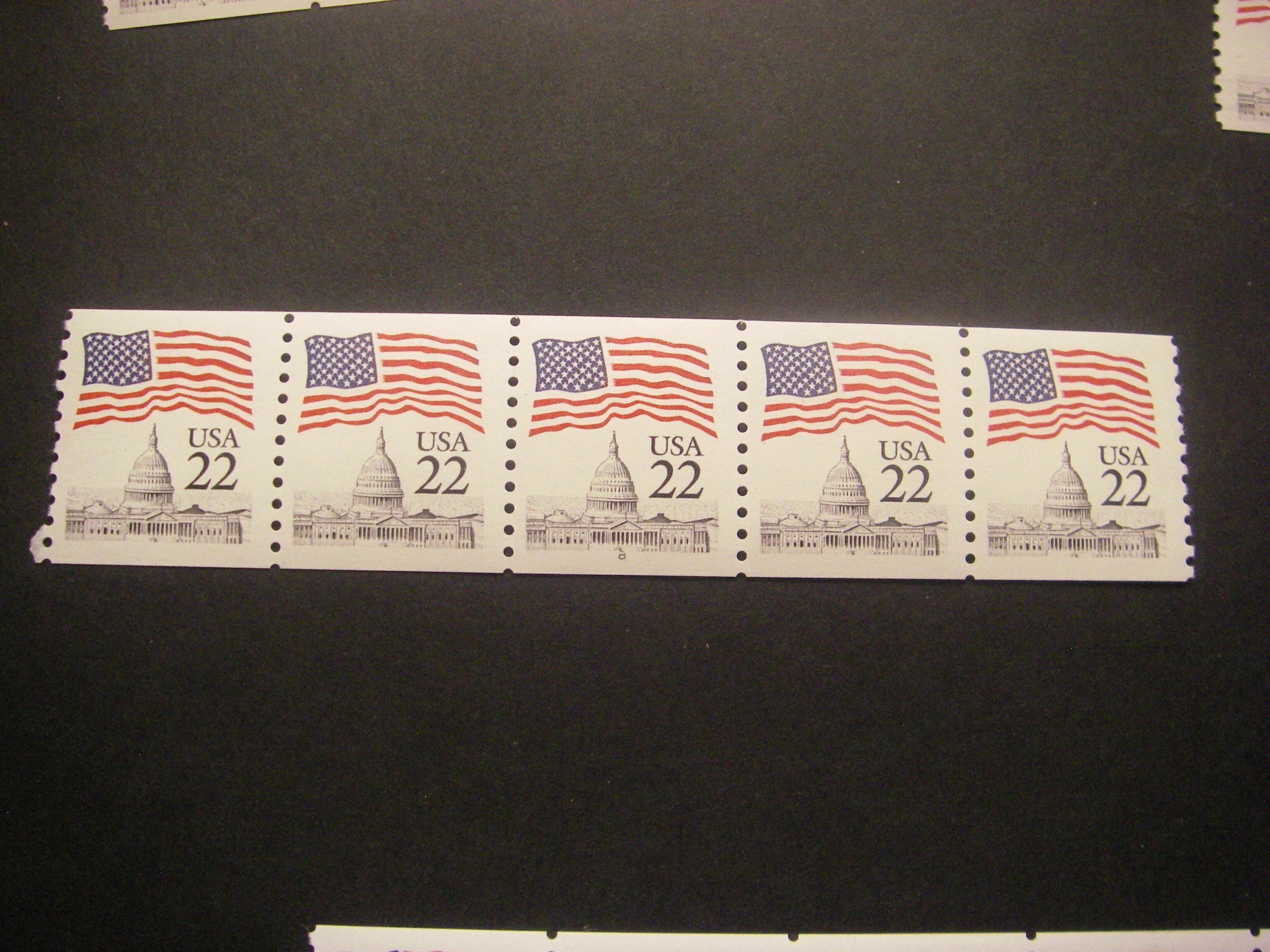 Scott 2115b, 22 cent Flag over Capitol Dome, PNC5 #8, MNH Coil Beauty ...