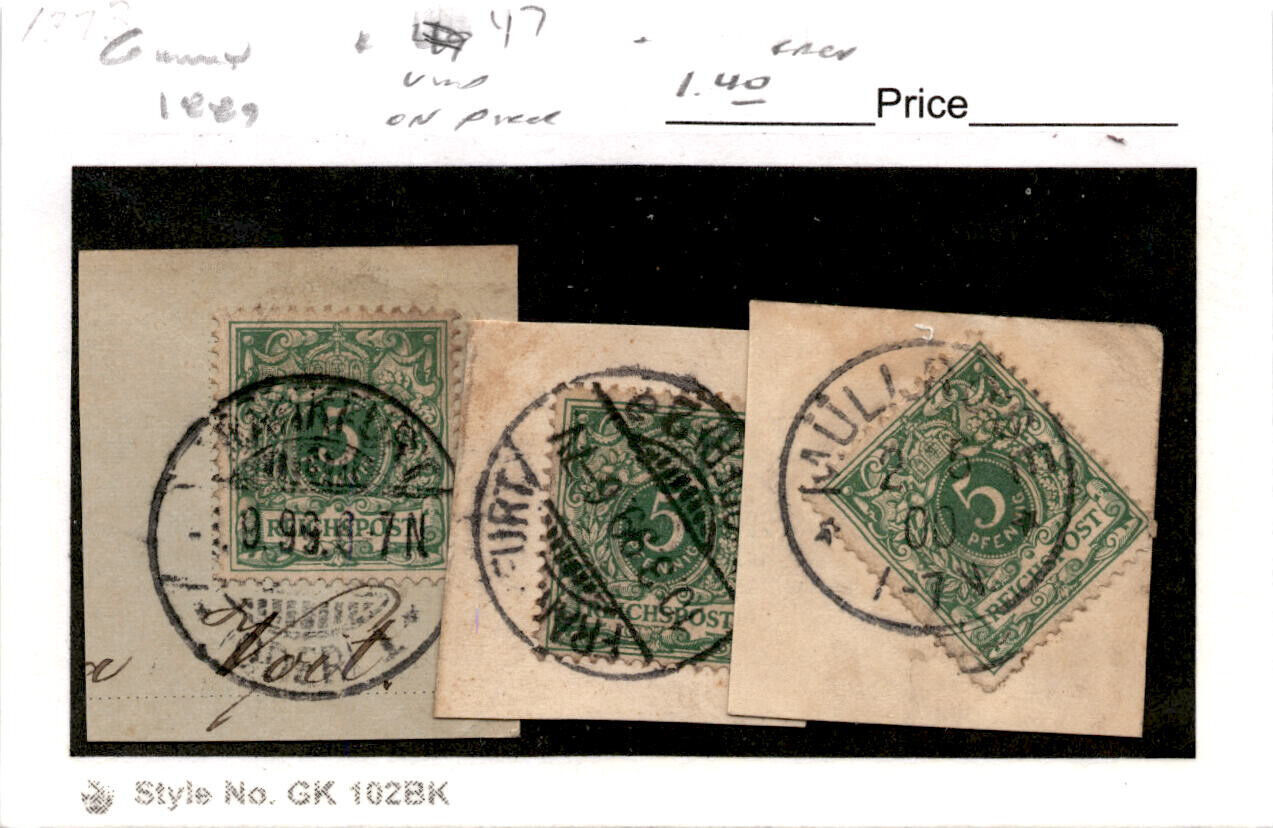 Germany, Postage Stamp, #50 On Piece (3 Ea) Used, 1889 (AE) | Europe ...