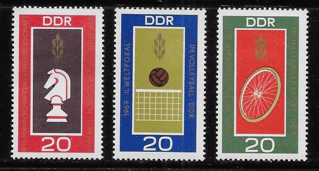 DDR German Democratic Republic 1125-1127 1969 Students Chess World ...