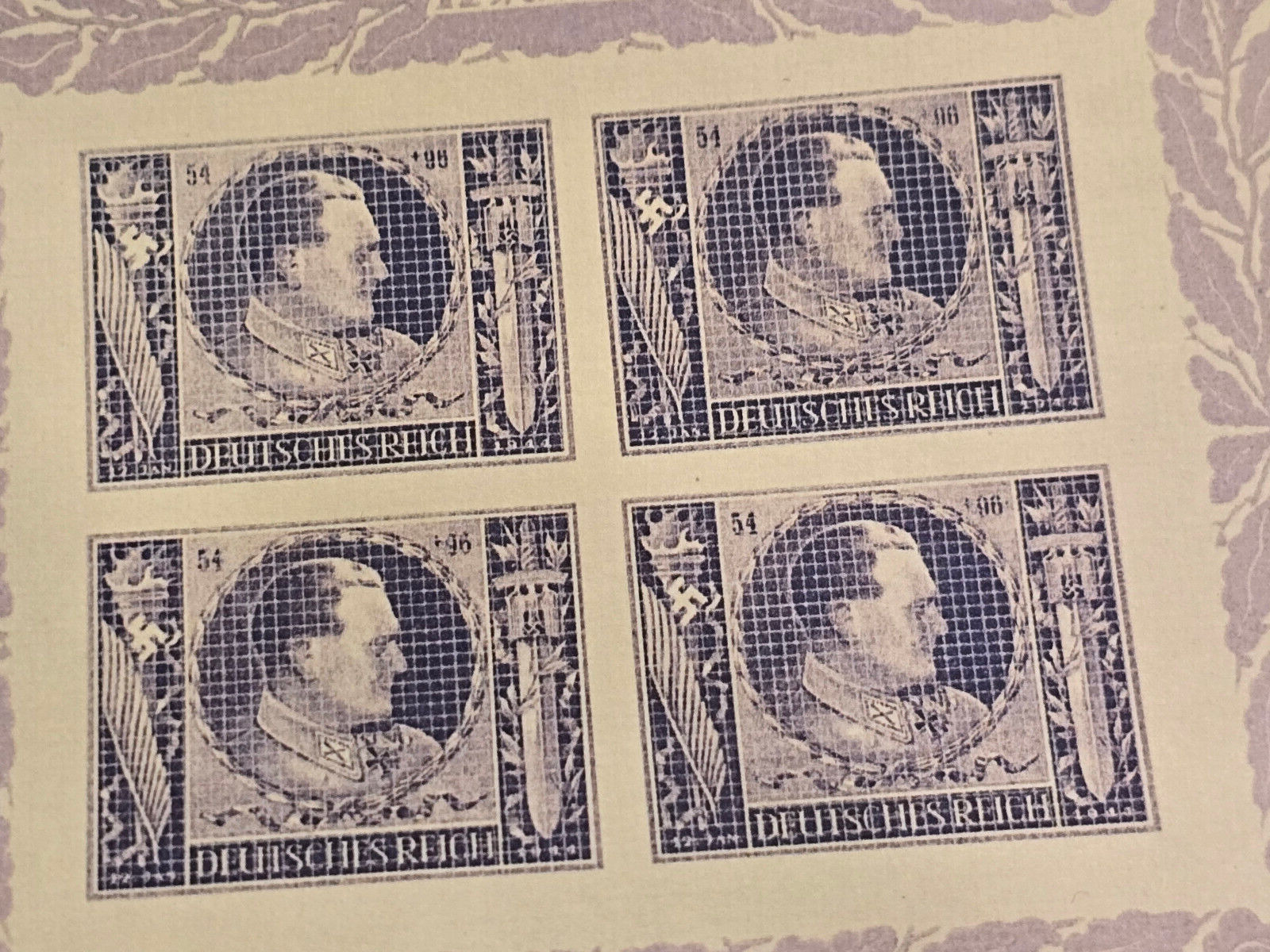 LUFTWAFFE GENERAL - HG German Third Reich NSDAP Souvenir stamp block ...