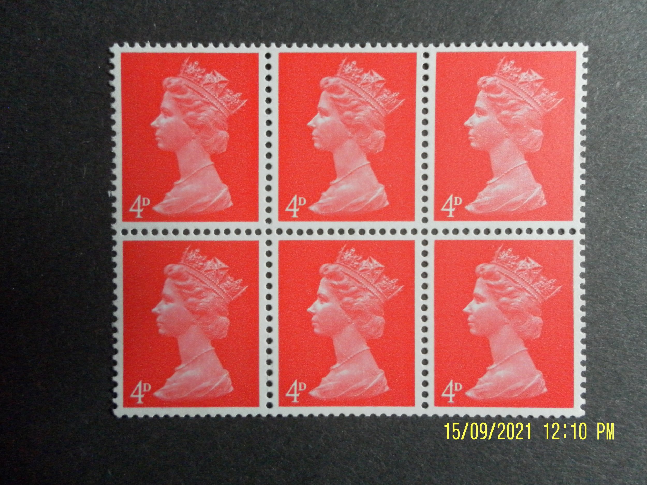 gb stamps,Queen Elizabeth II pre-decimal 4d SG733 bright vermilion ...