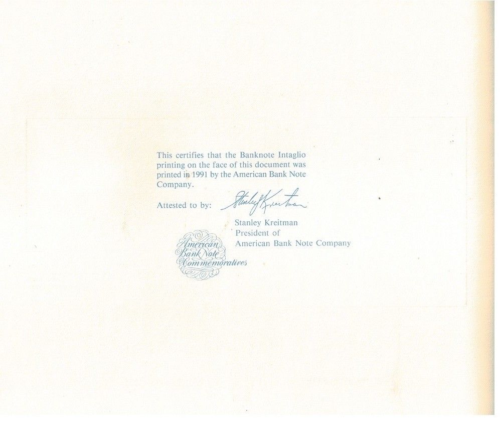 {BJ Stamps} ABNCo Souvenir Card SO-78 APS Show 1991, unused, w/envelope ...