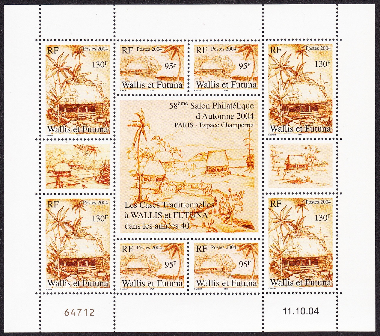 Wallis and Futuna 58th Autumn Stamp Show Sheetlet 2004 MNH SC#595-596 ...