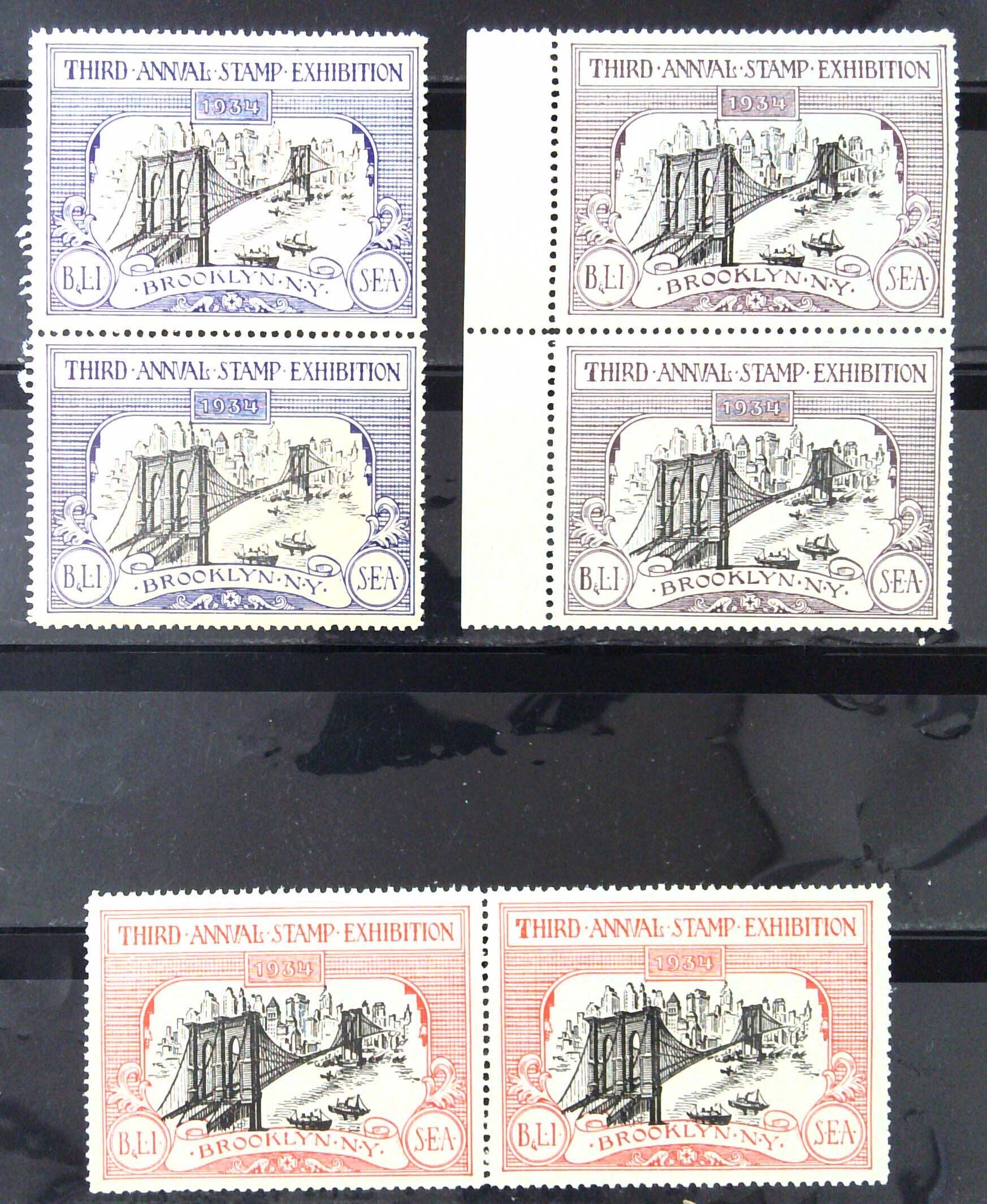 Brooklyn. N.Y. - 3rd Annual Stamp Exhibition - OG - Pair - 1934 ...