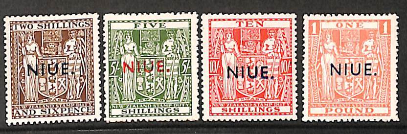 Niue 1942, Fiscal stamps 4v (also valid for postage), Unused (hinged ...