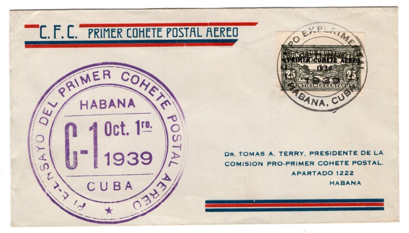 Cuba Rocket Mail Cover 1939, No Faults, .... 7600001 | Caribbean - Cuba ...