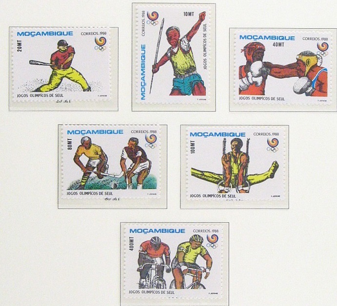 Mozambique 1988 MNH Stamps Scott 1035-1040 Sport Olympic Games Cycling ...