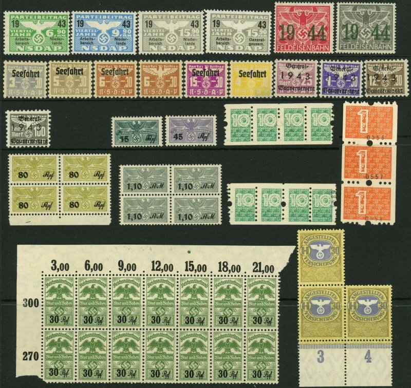 Germany NSDAP Deutsches Reich Revenue Membership Fiscal Stamp ...